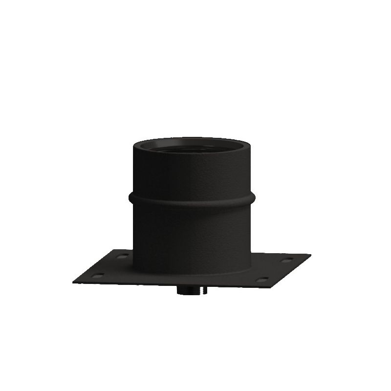 Base plate with condensate drain N1PPC ISO10 MATT BLACK Double wall flue