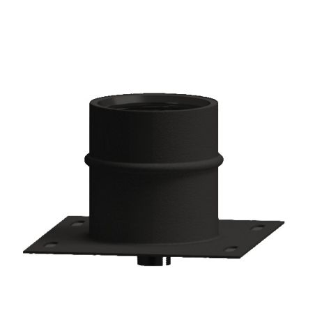 Base plate with condensate drain N1PPC ISO10 MATT BLACK Double wall flue