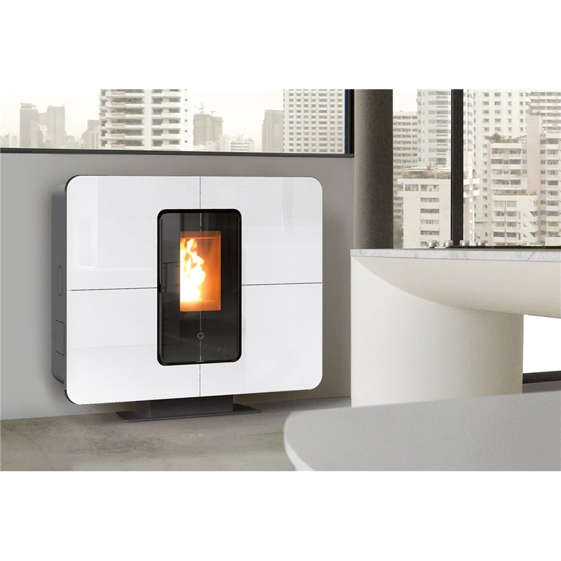 Termostufa a pellet Thermorossi SLIMQUADRO IDRA 14 Cristallo